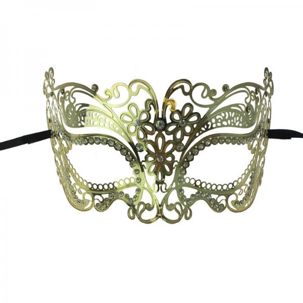 Gold - Metal Venetian Mask with Diamonds – BB Store