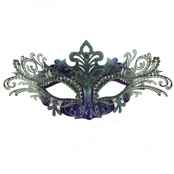 Purple/Silver - Filigree Metal Venetian Mask w/ Eye Crystals – BB Store