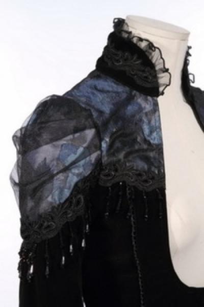 Black - Gothic Victorian Coat with Tuxedo Back Flap - – BB Store